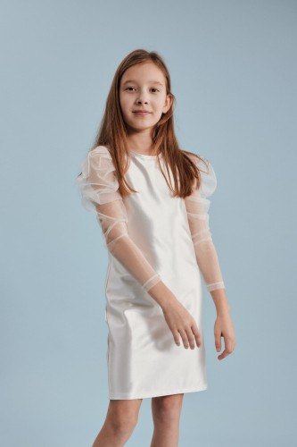Rochie elegantă albă Snowy pentru fetițe - ZOYA Fashion